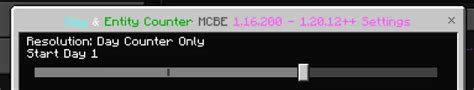 Day And Entity Counter MCBE MCPE Texture Pack For Minecraft