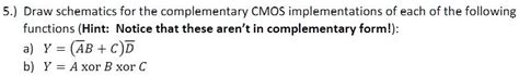Draw Schematics For The Complementary Cmos Implementations Of Each Of The Following