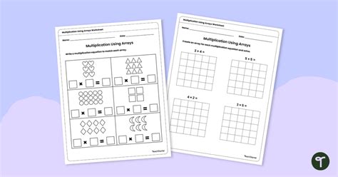 Multiplication Using Arrays Worksheet Teach Starter Worksheets Library