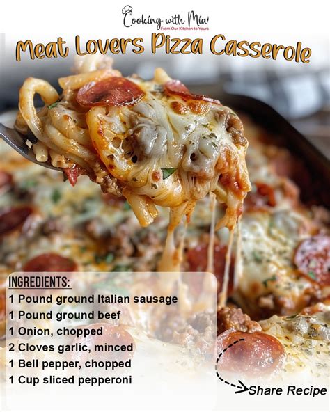 Meat Lovers Pizza Casserole Janice Nora Rachel Hoyles Copy Me That