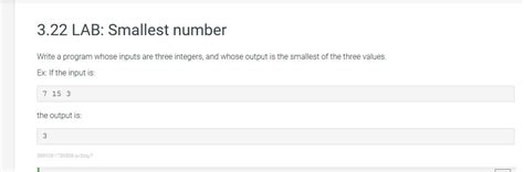 Solved LAB Smallest Number Write A Program Whose Chegg