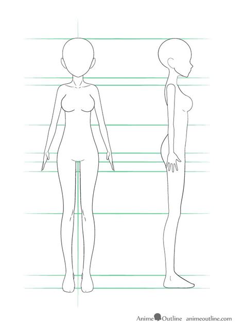 How To Draw Anime Girl Body Step By Step Tutorial Animeoutline
