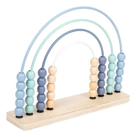 Arco íris Contando Moldura De Madeira Montessori Azul Frete Grátis