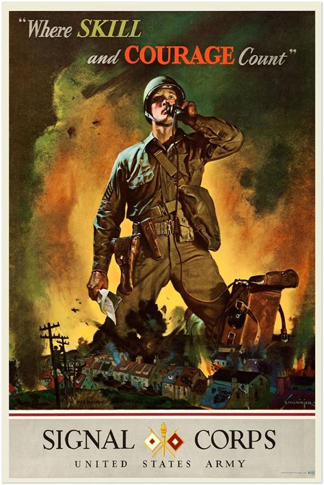 Signal Corps Ww2 Vintage Poster World War 2 Poster Ebay