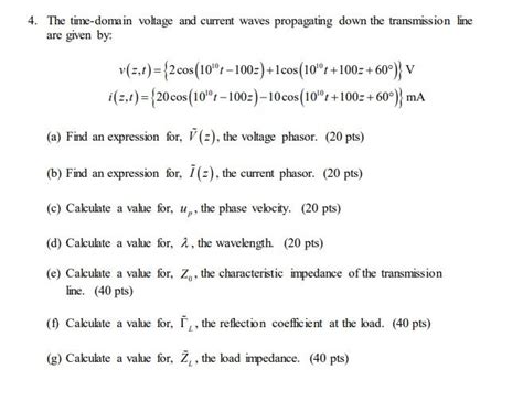 Solved The Time Domain Voltage And Current Waves Propagating