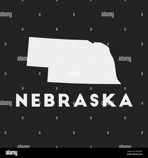 Nebraska Icon Us State Map On Dark Background Stylish Nebraska Map