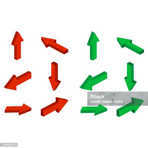 화살표 기호 다른 방향의 화살표 빨간색과 녹색 벡터 일러스트 레이 션 3차원 형태에 대한 스톡 벡터 아트 및 기타 이미지 3차원 형태 겨냥 곡선 Istock