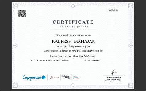 Kalpesh Mahajan On Linkedin Certificationachievement Javafullstack