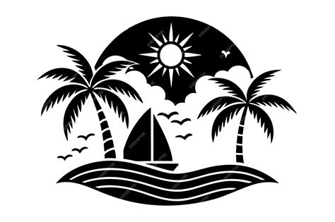 Premium Vector Ummer Minimalist Vector Illustration Silhouetted On White Background