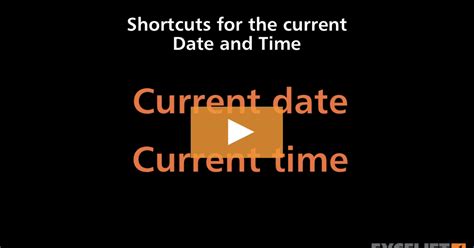 Shortcuts For The Current Date And Time In Excel Video Exceljet