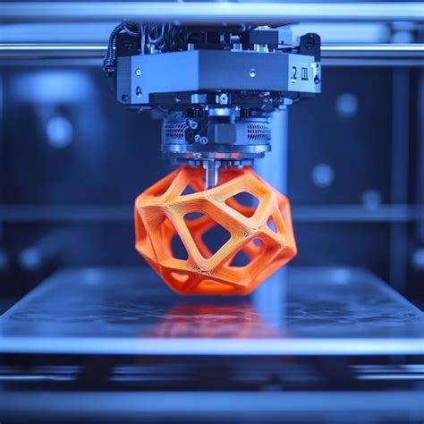 A 3d Printer In Action Printing A Complex Geometric Shape Layer By