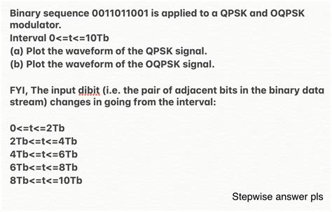 Solved Binary Sequence 0011011001 Is Applied To A Qpsk And
