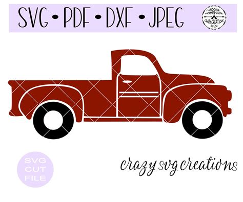 Little Red Truck Svg Vintage Truck Digital Cut File Htv Cut File