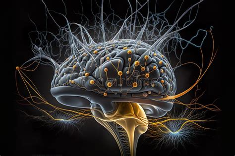 Illustration Of An Active Brain Generative Ai Stock Illustration