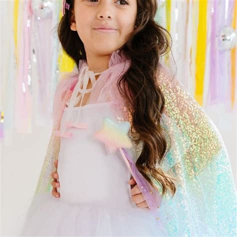 Rainbow Sequin Cape Multi Sweet Wink Pretend Play Play Tents