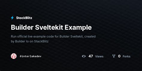 builder sveltekit example stackblitz