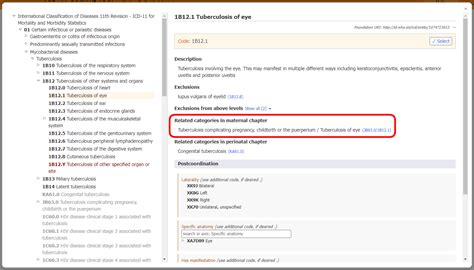 related categories in maternal chapter user guide
