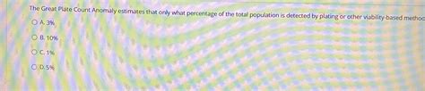 Solved The Great Plate Count Anomaly Estimates That Only