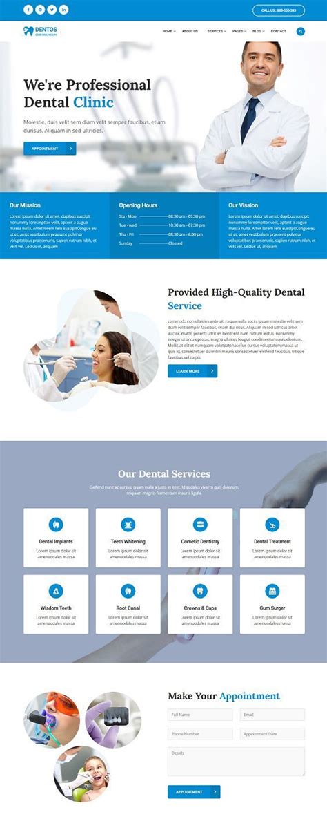 Responsive Dental Clinic Website Template