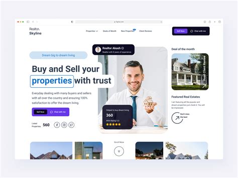 Realtor Skyline Realtor Website Ui Ux Design By Rohan Khan On Dribbble