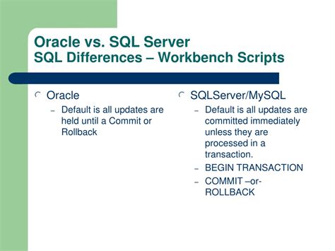 Ppt A Comparative Look At Sql Server And Oracle Database Structures Powerpoint Presentation