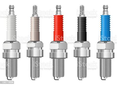 흰색 배경에 격리된 스파크 플러그 벡터 디자인 일러스트레이션 3차원 형태에 대한 스톡 벡터 아트 및 기타 이미지 3차원 형태