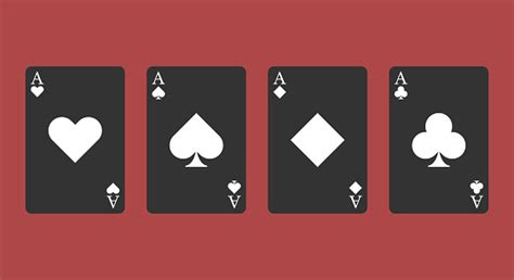 블랙 플레이 카드 포커와 블랙 잭 룰렛과 같은 게임을 위해 서로 분리 된 네 개의 에이스 도박 클럽 및 도박 벡터 평면 스타일 가능성에 대한 스톡 벡터 아트 및 기타 이미지