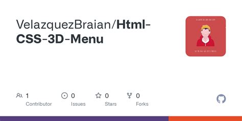 Github Velazquezbraianhtml Css 3d Menu