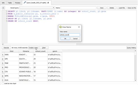Spatial Sql With Spatialite And Qgis At These Coordinates