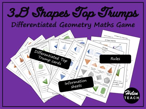 3d Shapes Top Trumps Game Differentiated Teaching Resources