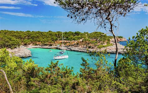 Beautiful Island Scenery Idyllic Bay Coast On Majorca Spain