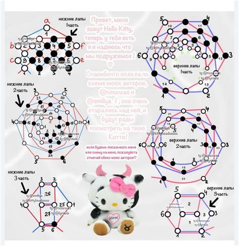 Китти в костюме коровы Костюмы коровы Бисероплетение Амигуруми