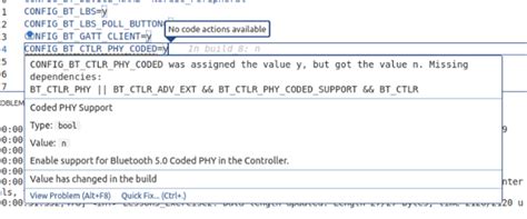 problem enabling bt coded phy in training exercise nordic qanda