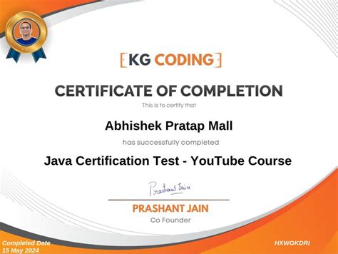 Abhishek Pratap Mall On Linkedin Java Certification