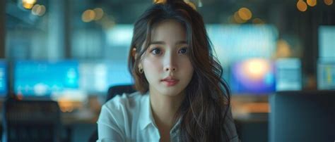 Premium Photo Business Analyst Typing At Modern Computer In Light