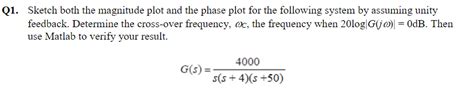 Solved Q Sketch Both The Magnitude Plot And The Phase Plot Chegg