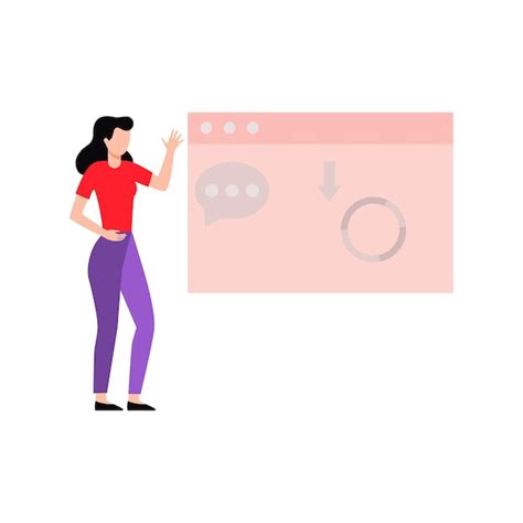 Premium Vector A Girl Is Browsing A Web Page