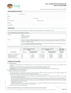 Fnb Credit Card Insurance Form Fill And Sign Printable Template Online