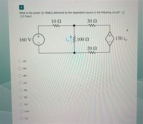 Solved What Is The Power In Watts Delivered By The Chegg Com