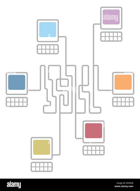 Complex Computer Network Connecting Diagram Stock Photo Alamy