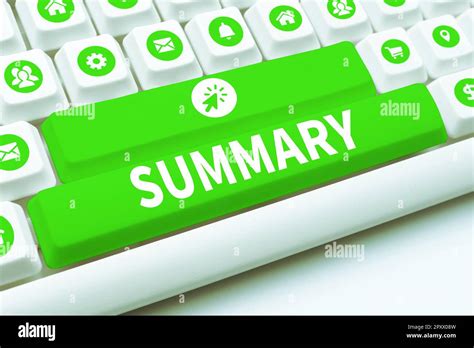 Hand Writing Sign Summary Word Written On Brief Statement Abstract Synopsis Concise Abbreviated