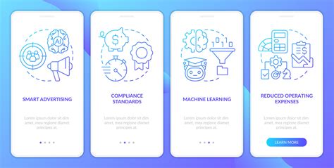 Pros Of Information Regulations Blue Gradient Onboarding Mobile App Screen Walkthrough 4 Steps