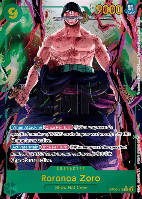 Op06 118p1 Roronoa Zoro Parallel One Piece Card Game Card One