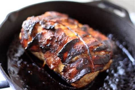 Bacon Wrapped Pork Roast With Mustard Sauce Foodlets