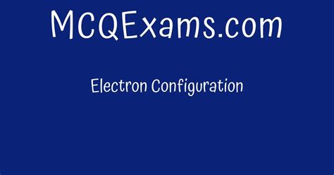 Electron Configuration Solution