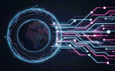 Ai Generated Technology Global Abstract Background And Networking Stock Illustration