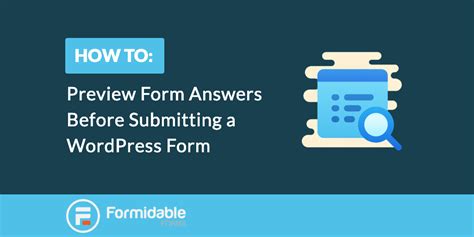 How To Preview Answers Before Submitting A Wordpress Form