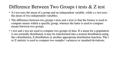 SOLUTION The T Test And Z Test Studypool