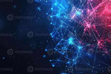 Futuristic Digital Network Visualization With Glowing Nodes And Lines Representing Data