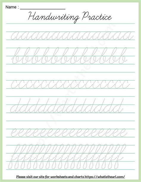 Cursive Handwriting Practice Worksheet Alphabets A Z Cursive Writing Practice Sheets